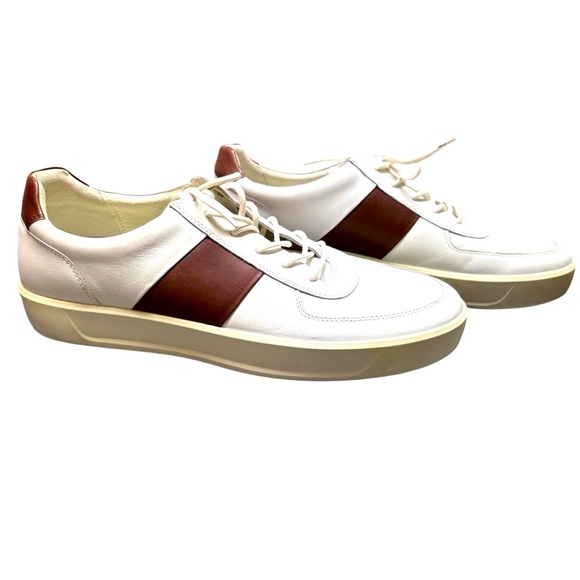 Ecco | Shoes | Ecco Soft 8 Classic Leather Sneaker Whiterust Fluidform ...